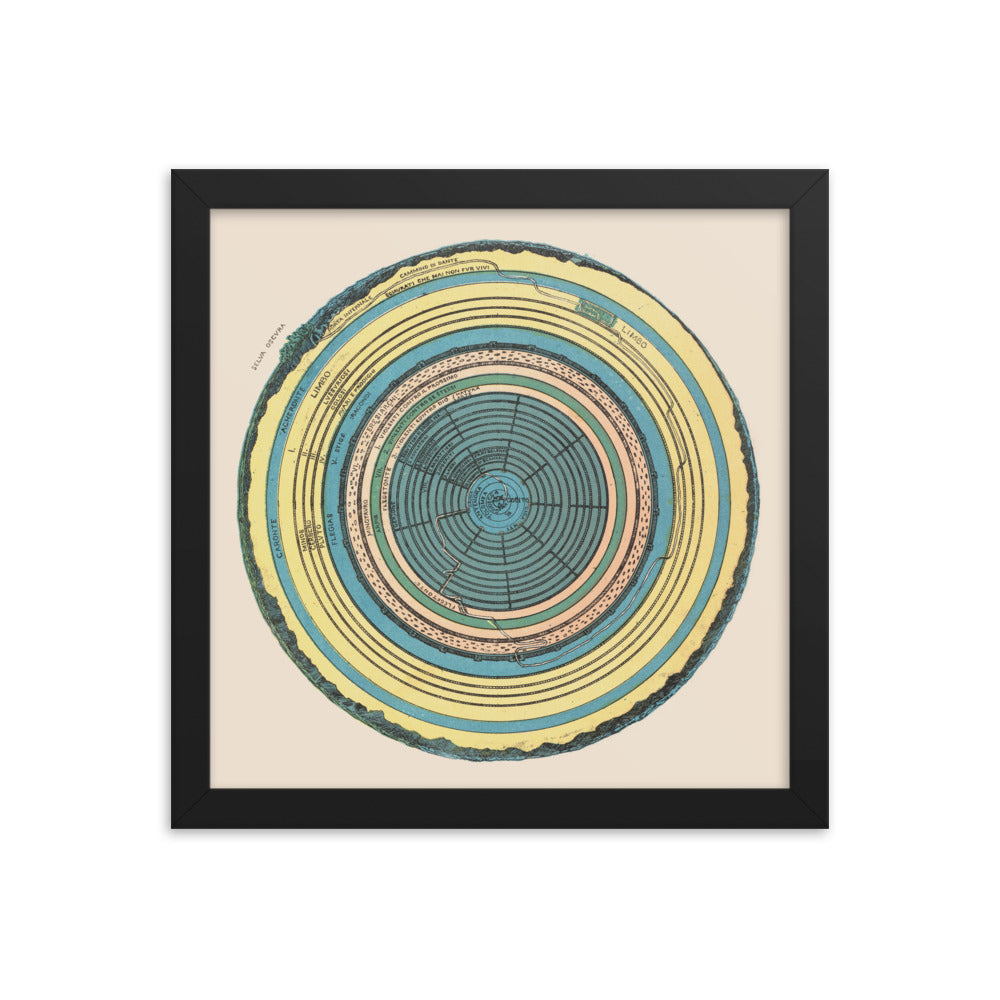 Map of Hell Framed Poster Art – Dark Art and Craft
